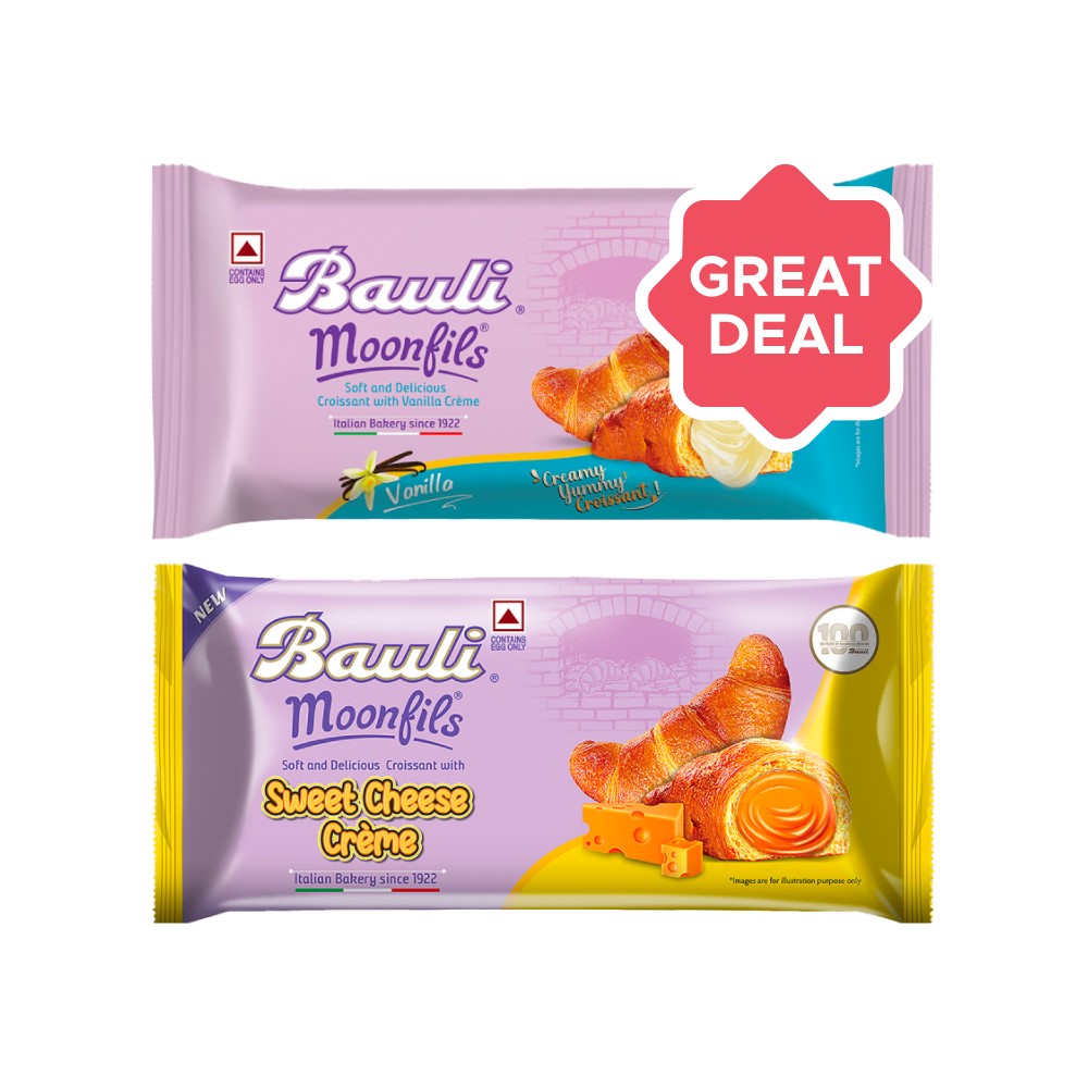 Bauli Moonfils Vanilla Crème Soft Croissant x 3 + Moonfils Sweet Cheese ...