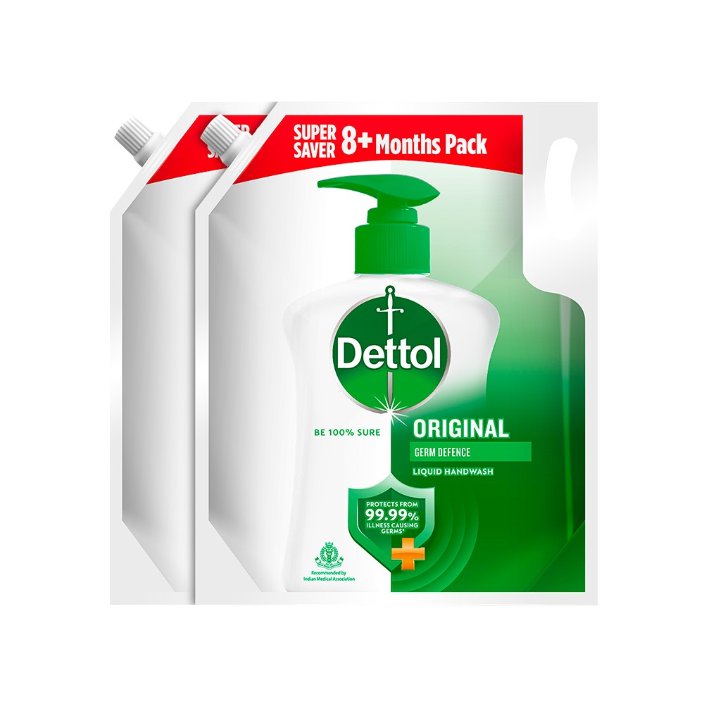 Dettol Liquid Hand Wash Refill Pouch (Original Germ Protection) - Pack ...