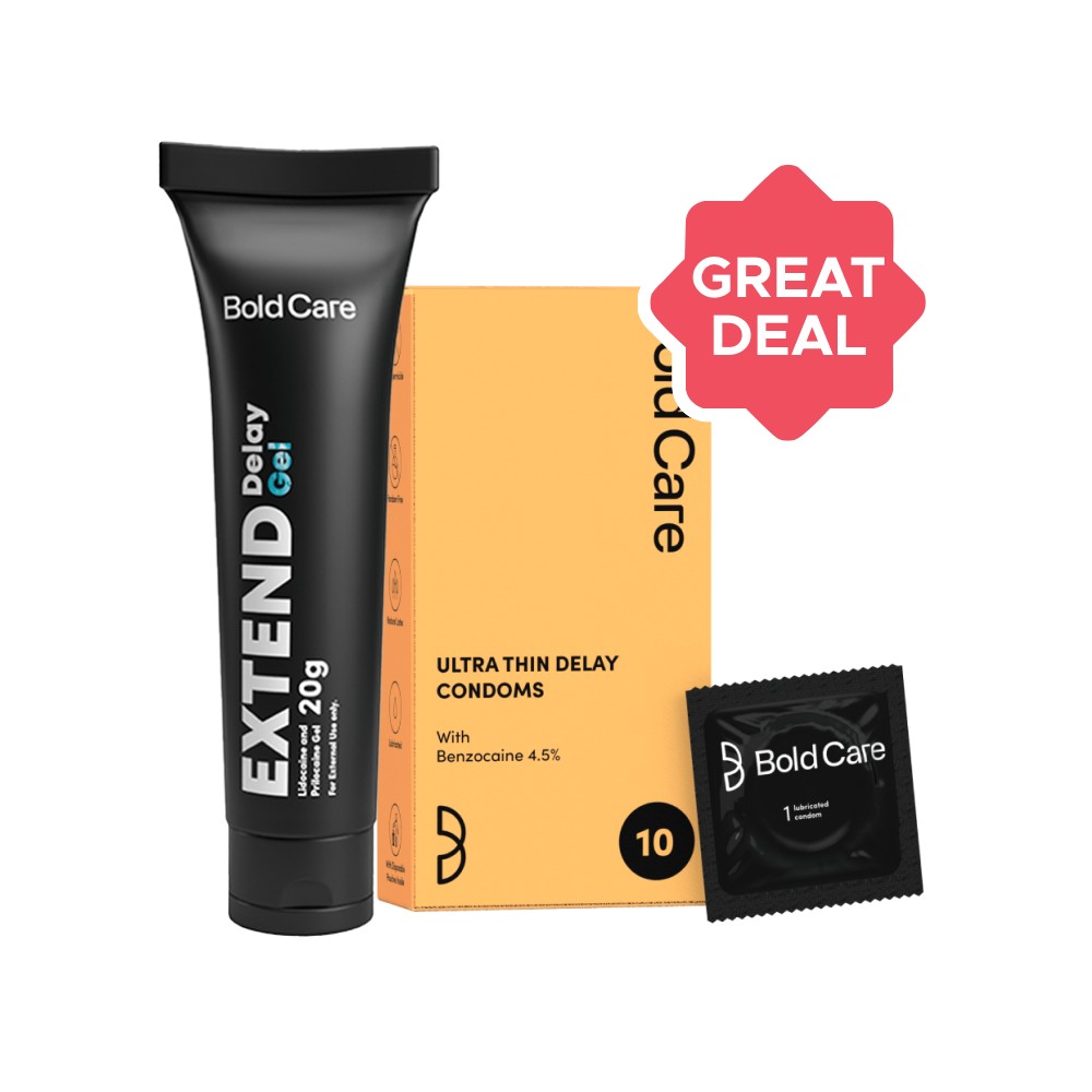 Bold Care Ultra Thin Delay Condom + Extend Delay Gel Lubricant Combo ...