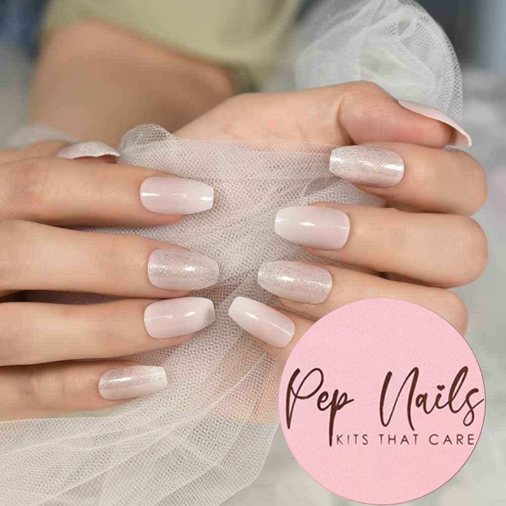 Pep Nails Medium Coffin Press On Nails (Twinkle Dust) Price - Buy ...