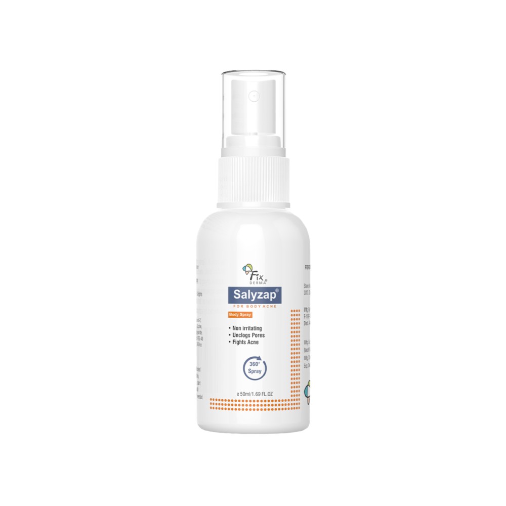 Fixderma 2% Salicylic Acid Salyzap Body Acne Spray / Skin Treatment ...