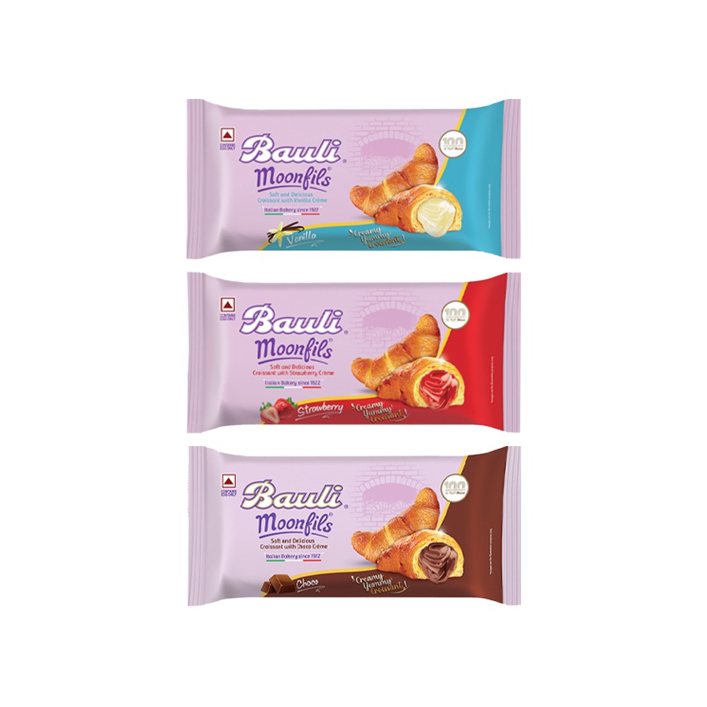 Bauli Moonfils Vanilla Crème Croissant + Moonfils Chocolate Crème ...