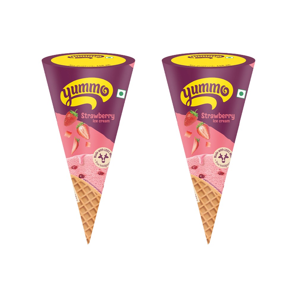 Yummo Strawberry Ice Cream Cone - Pack of 2 Price - Buy Online at Best ...