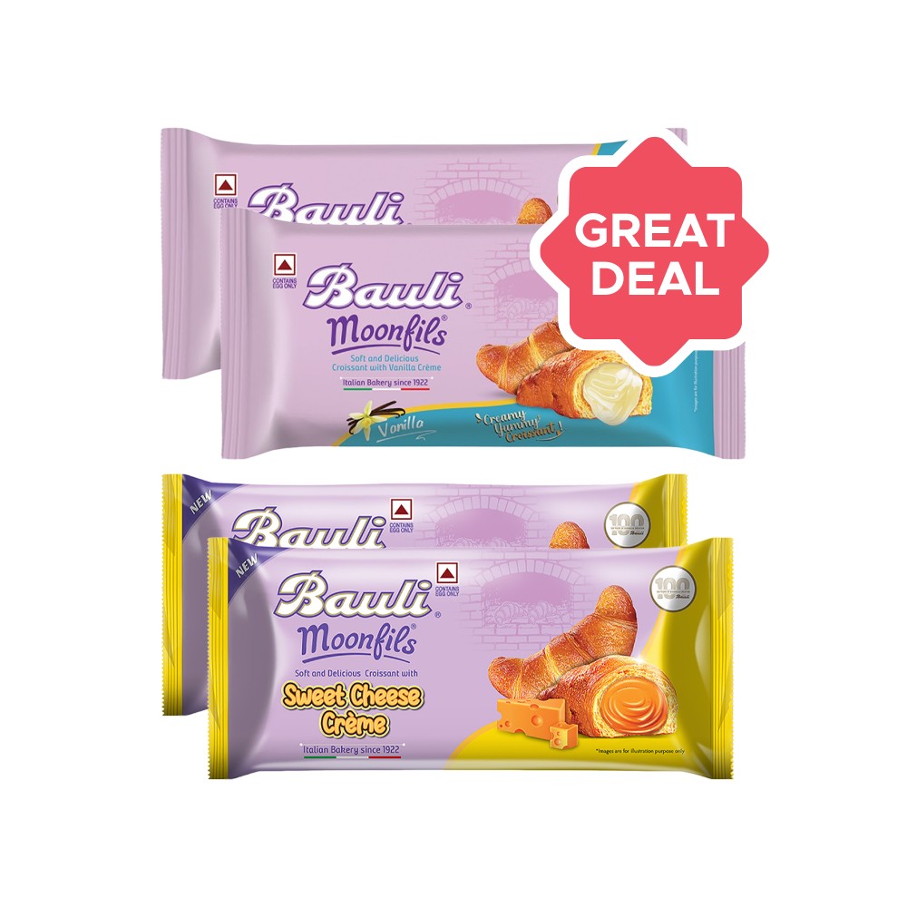 Bauli Moonfils Vanilla Crème Croissant x 2 + Moonfils Sweet Cheese ...