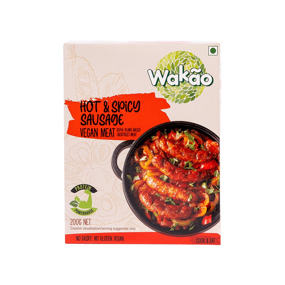 Wakao Foods Hot & Spicy Vegan Meat Sausage Price - Buy Online at Best ...
