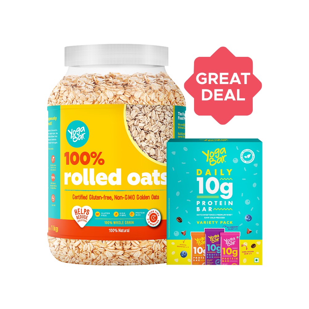 Yoga Bar Daily 10g Protein Bar (Assorted) + 100% Rolled Oats (Gluten ...