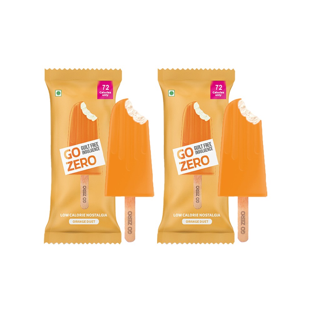 Go Zero Orange Duet Low Calorie Guilt Free Ice Cream Stick - Pack of 2 ...