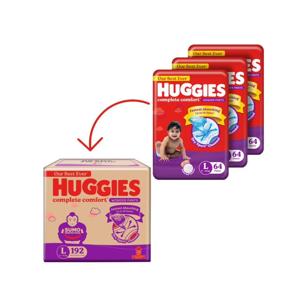Huggies Complete Comfort Wonder Diaper (Pants, L, 9-14 kg) Price - Buy ...