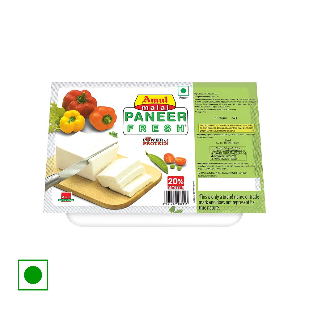 Amul Fresh Malai Paneer Price - Buy Online at ₹90 in India