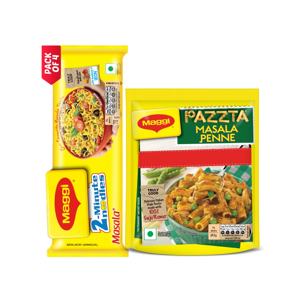 Maggi Masala Penne Instant Pasta + 2 - Minute Instant Noodles Combo ...