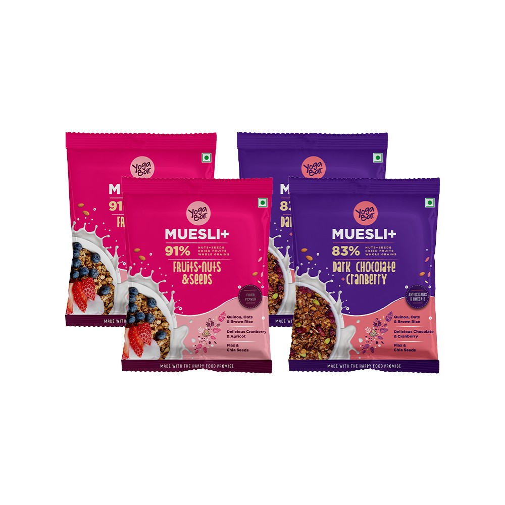 Yoga Bar Dark Chocolate + Cranberry & Fruit + Nuts & Seeds Muesli Price ...