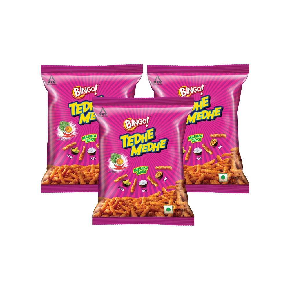 Bingo Tedhe Medhe Masala Tadka Crisps - Pack of 3 Price - Buy Online at ...