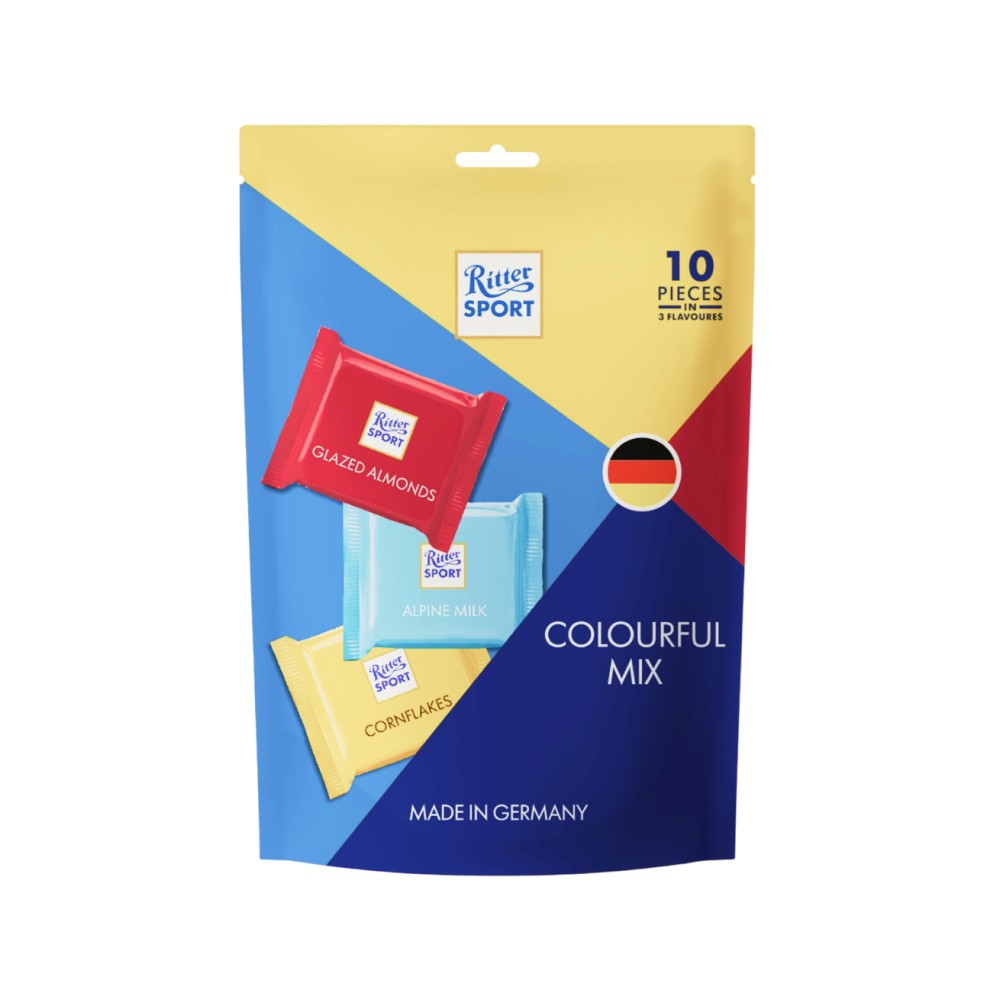Ritter Sport Colorful Mix Chocolate Pack - Almond, Cornflakes & Alpine ...