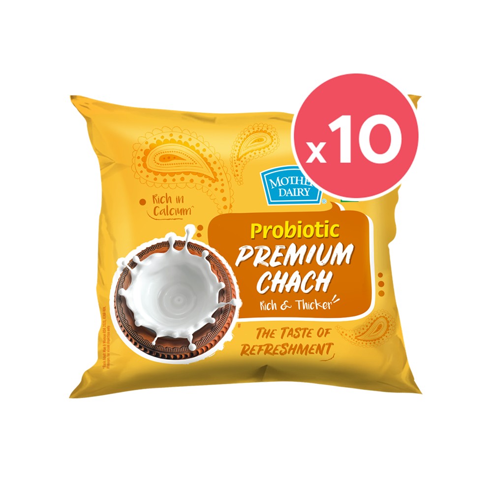 Mother Dairy Probiotic Premium Unsalted Buttermilk - Pack of 10 Price ...