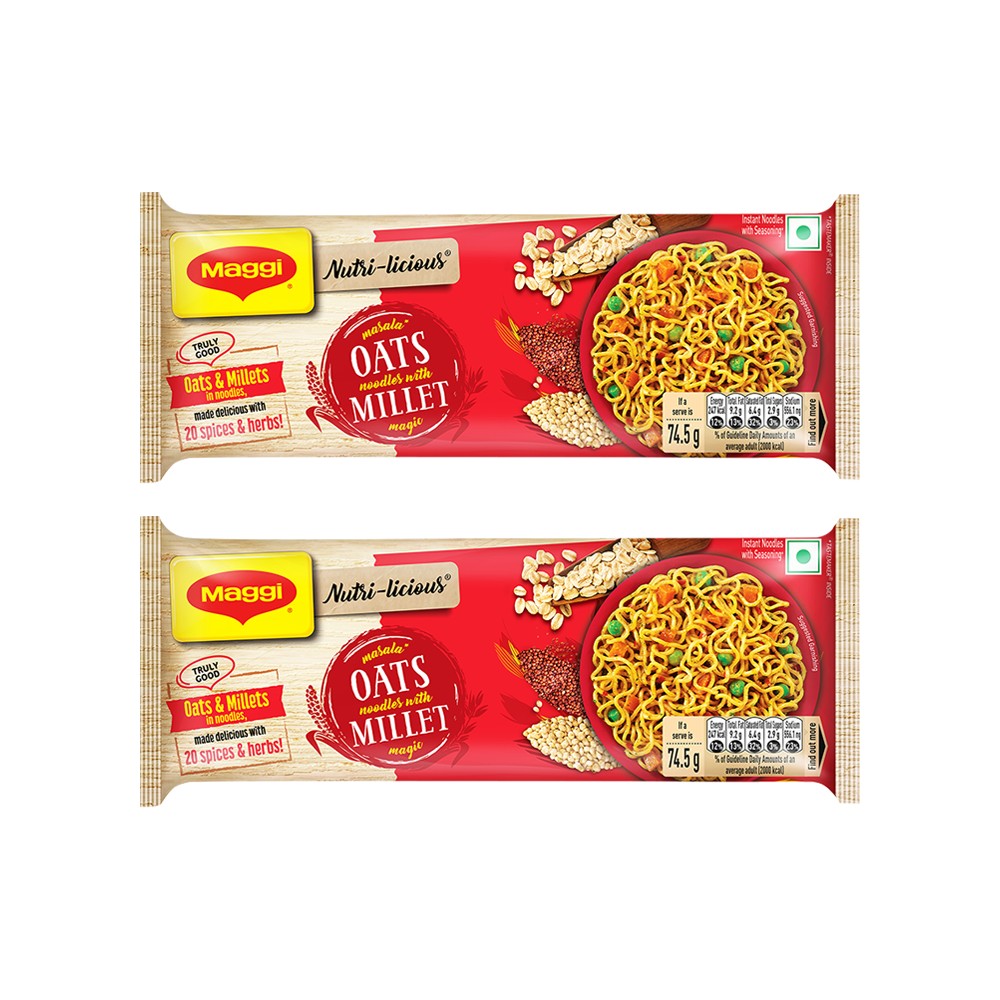 Maggi Nutri-Licious Masala Oats Instant Noodles with Millet Magic ...