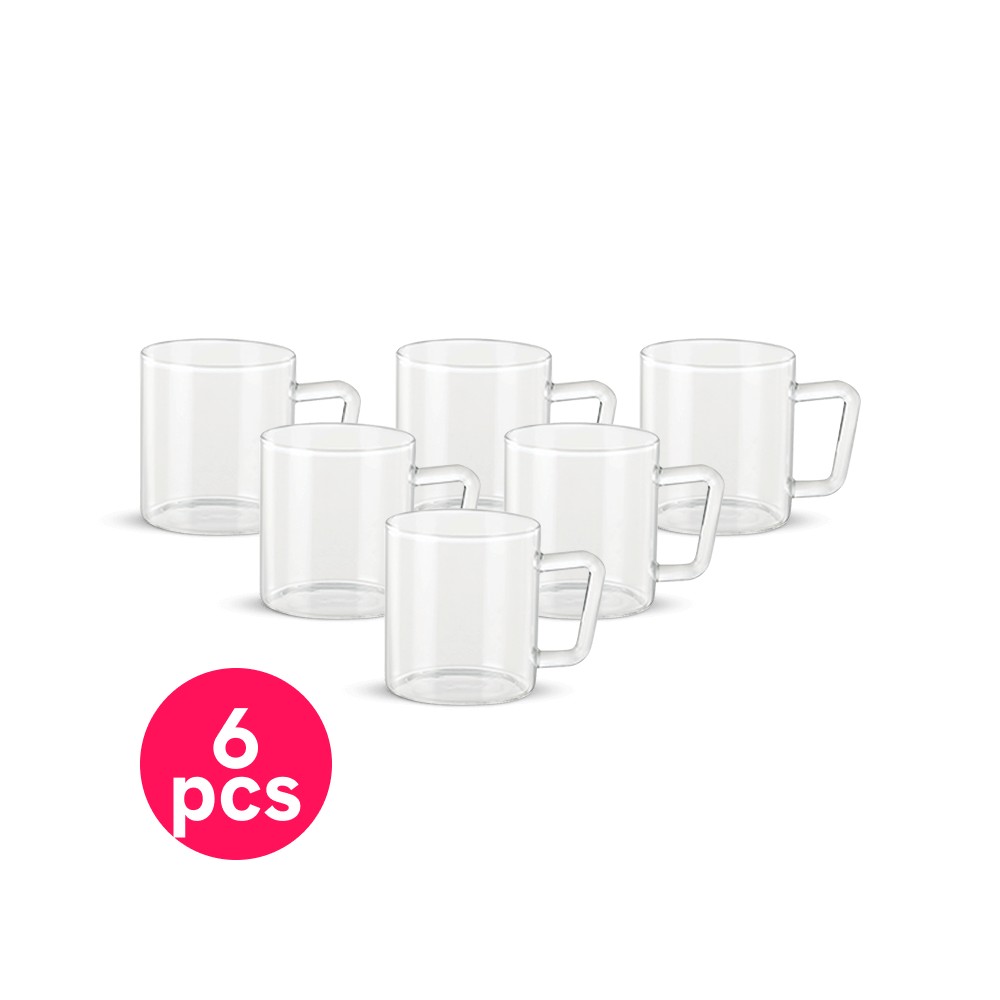 Borosil Glass Tea Cup Set (6 X 190 ml, Transparent) Price - Buy Online ...