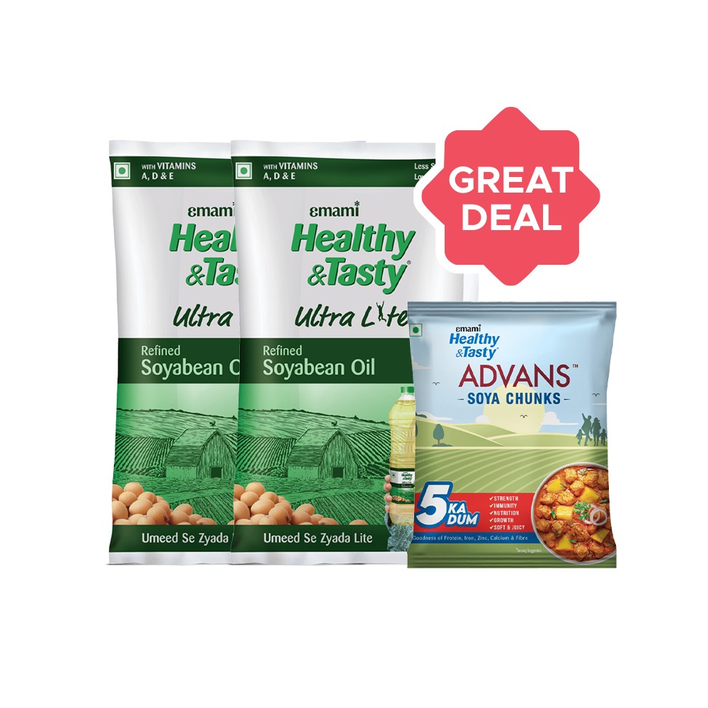 Emami Healthy & Tasty Refined Soyabean Oil (Ultra Lite) x 2 + Smart ...