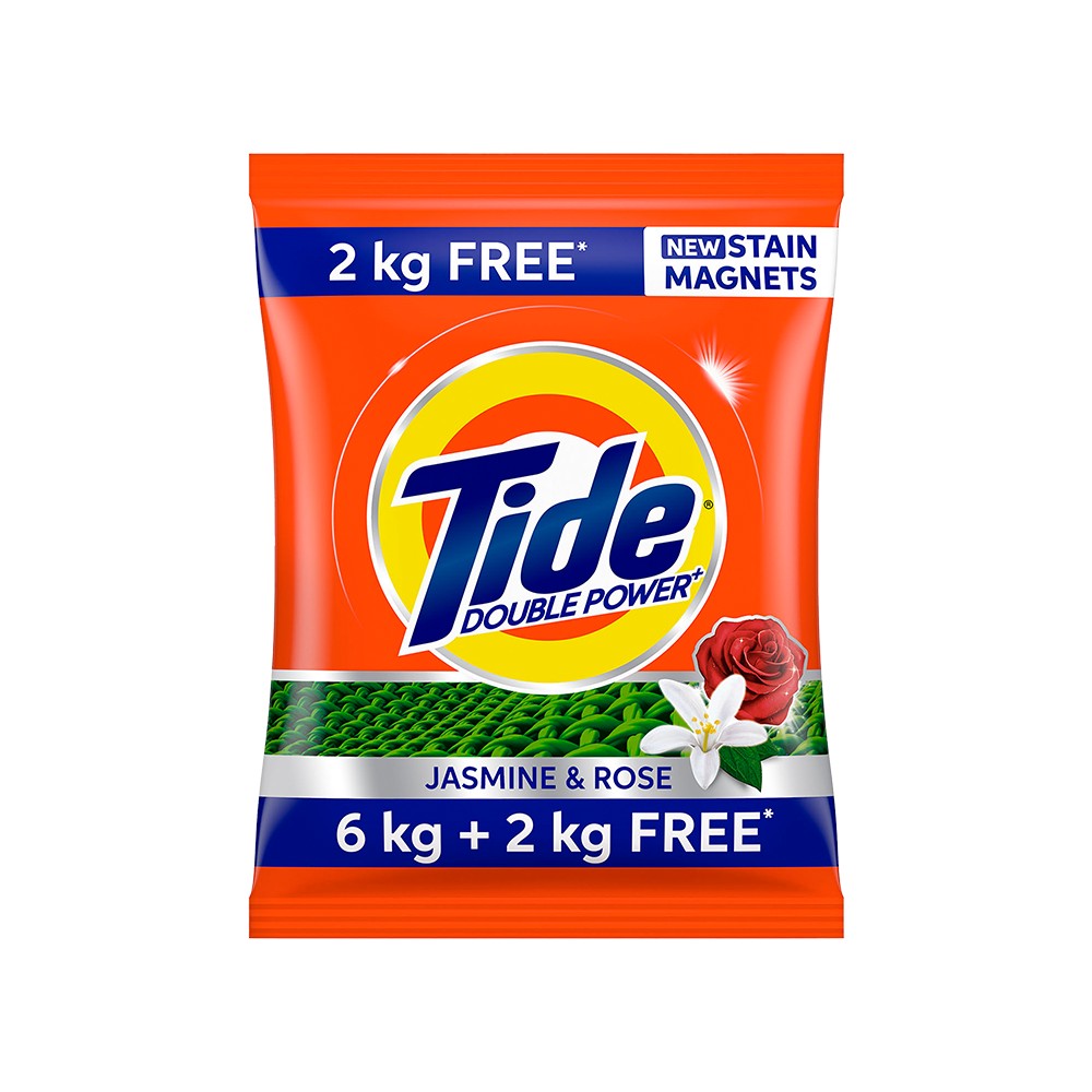 Tide Double Power Jasmine & Rose Detergent Powder - Get 2 kg Free (6 kg ...