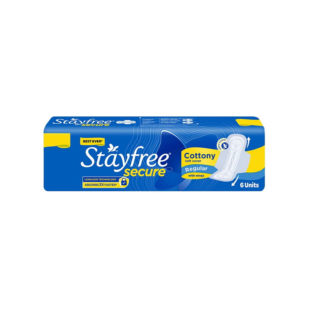 Stayfree Secure Cottony Soft Sanitary Pads (Regular Wings) Price - Buy ...