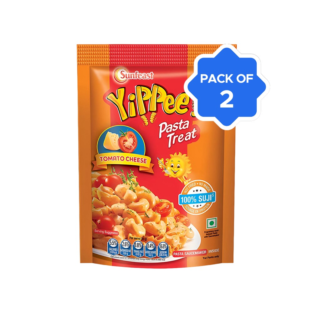 Yippee 100% Suji Tomato Cheese Instant Pasta Treat - Pack of 2 Price ...