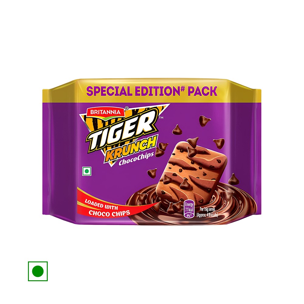 Britannia Tiger Krunch Chocochips Biscuit Price - Buy Online at ₹75 in ...