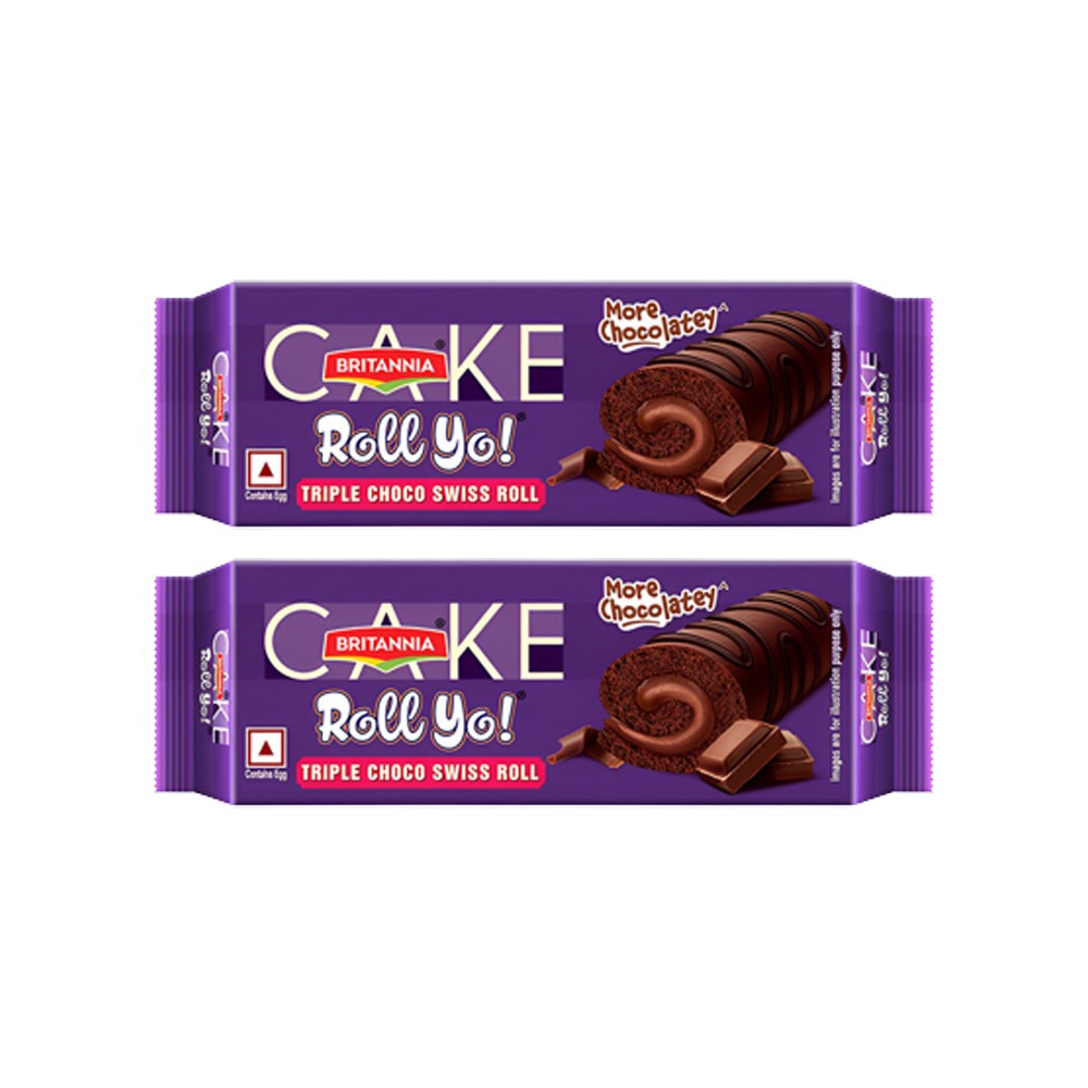 Britannia Cake Roll Yo Triple Choco Swiss Roll - Pack of 2 Price - Buy ...