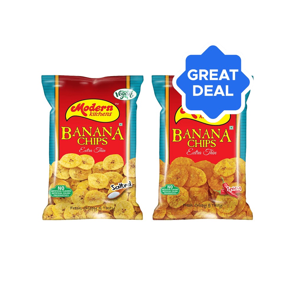 Modern Kitchens Spicy Banana Chips + Salted Banana Chips Combo Price ...