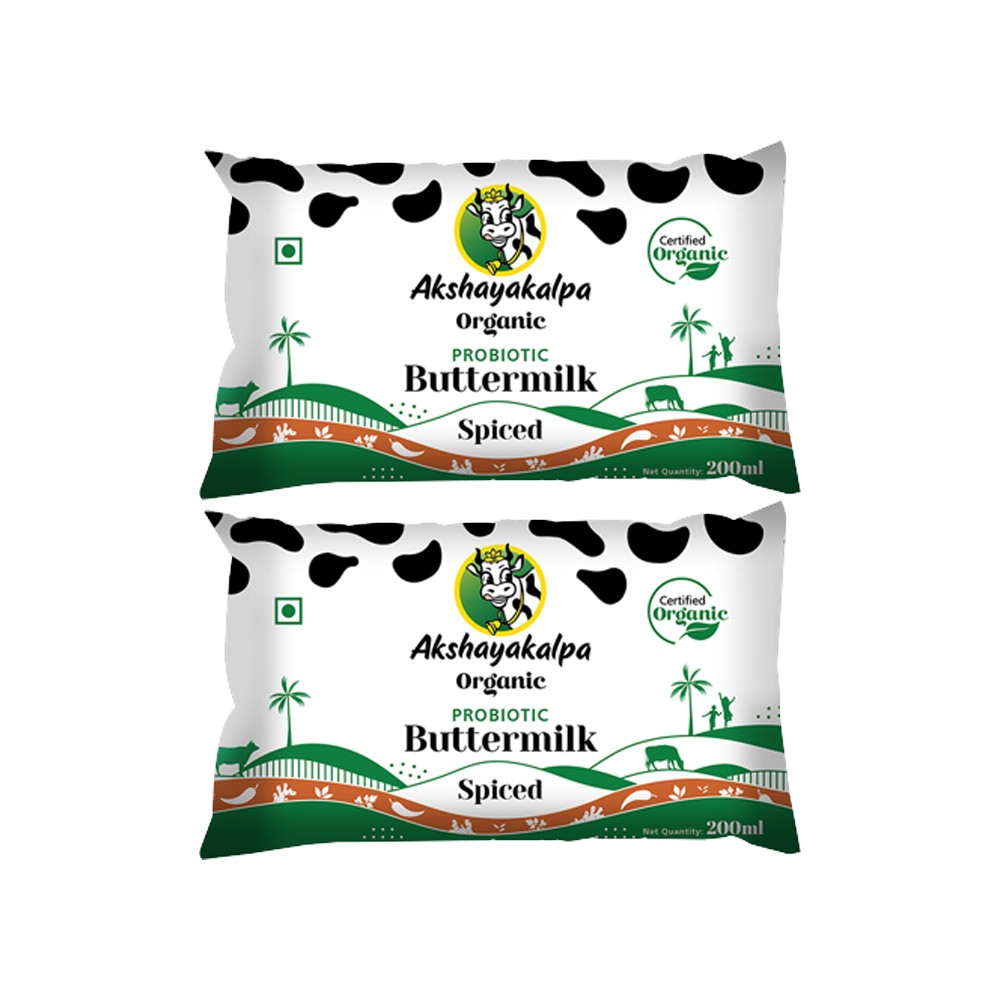 Akshayakalpa Organic Spiced Salted Buttermilk - Pack of 2 Price - Buy ...