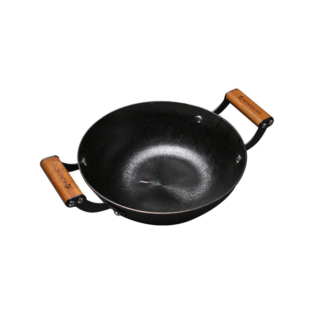 Wonderchef Ferro Light Pre-Seasoned Kadai (Cast Iron, 2.3 ltrs, Black ...
