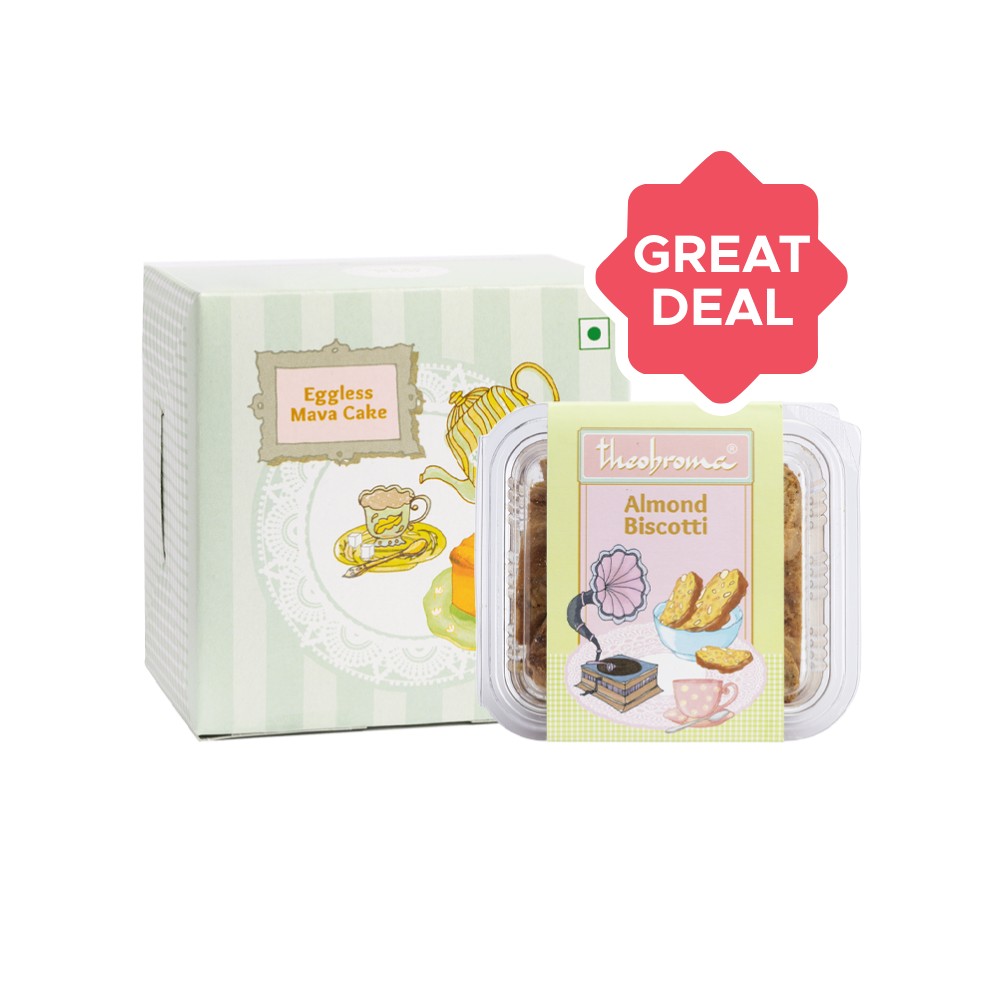 Theobroma Eggless Mava Cake + Almond Biscotti Combo Price - Buy Online ...