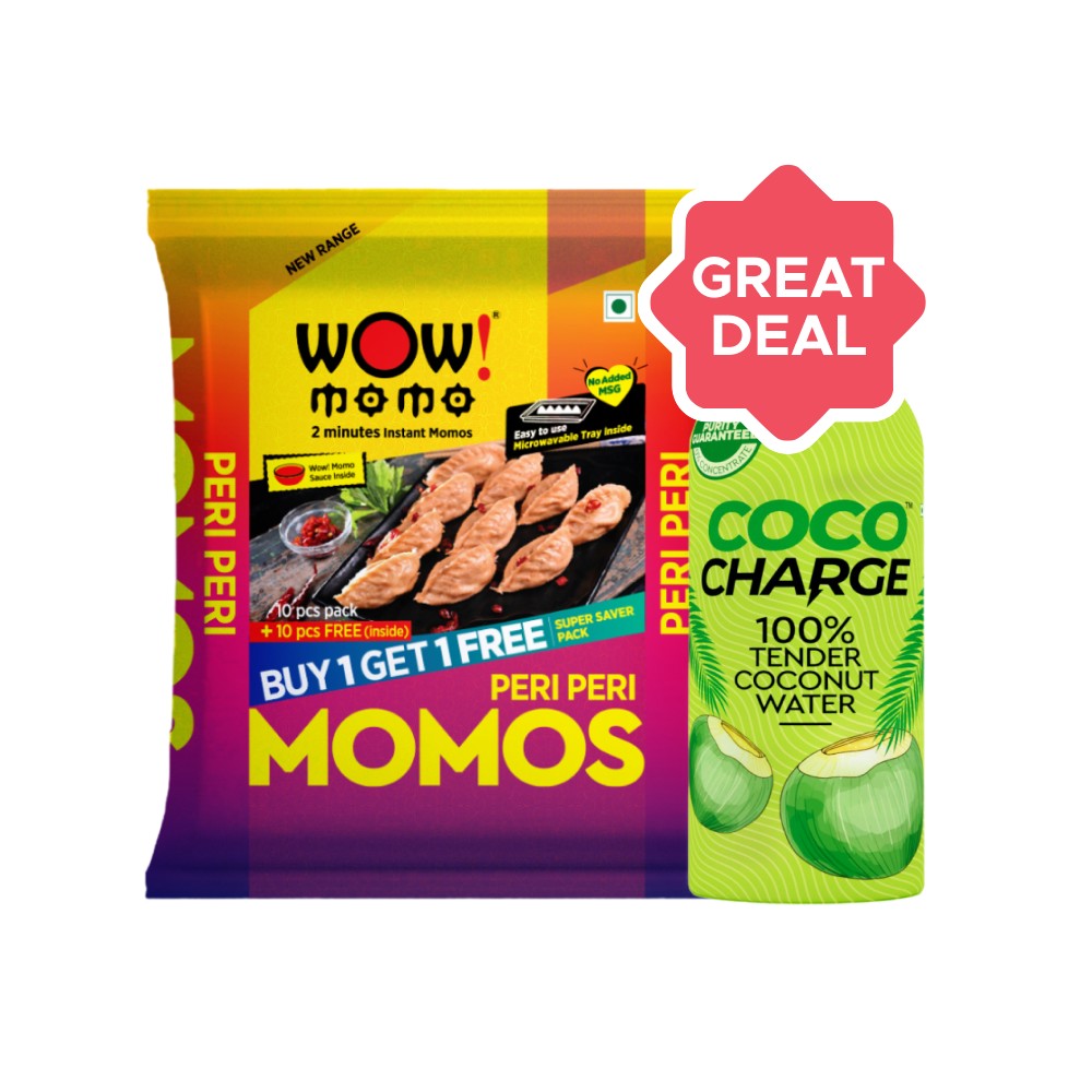 Wow! Momo Peri Peri Momos - Buy 1 Get 1 Free + Wow! Tender Coconut ...