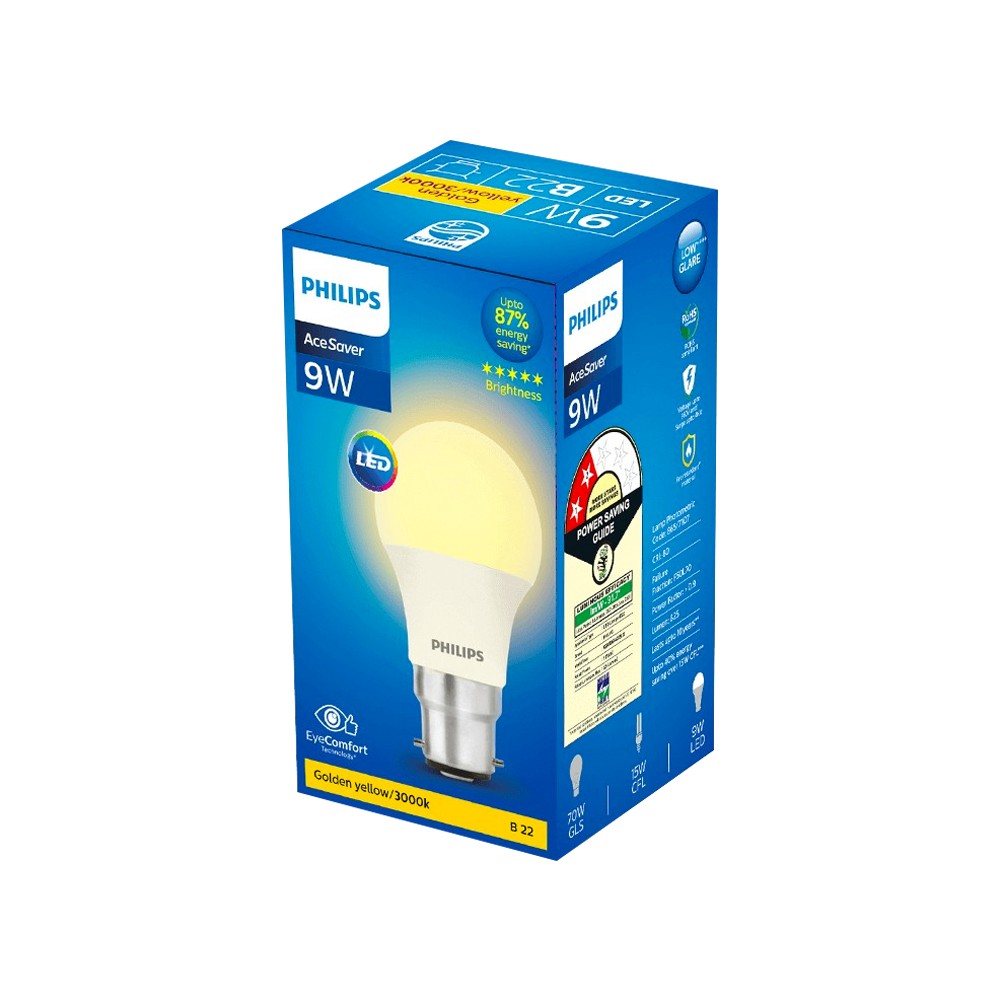 Philips B22 9 W LED Bulb (Warm White / Golden Yellow) Price - Buy ...