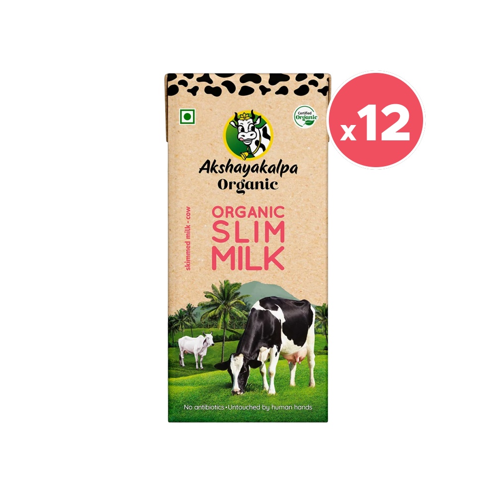 Akshayakalpa Organic Slim Milk - Pack of 12 Price - Buy Online at Best ...