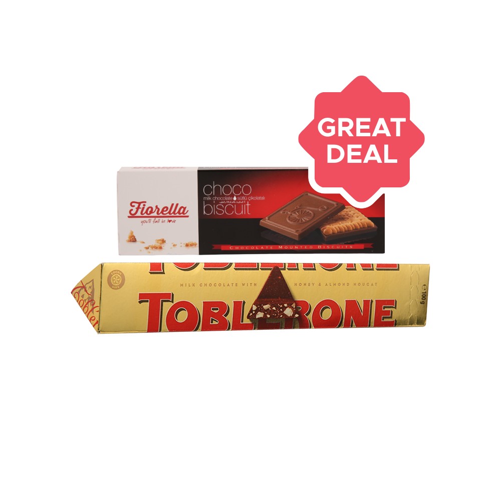 Toblerone Milk Chocolate Bar + Fiorella Milk Chocolate Cream Biscuits ...