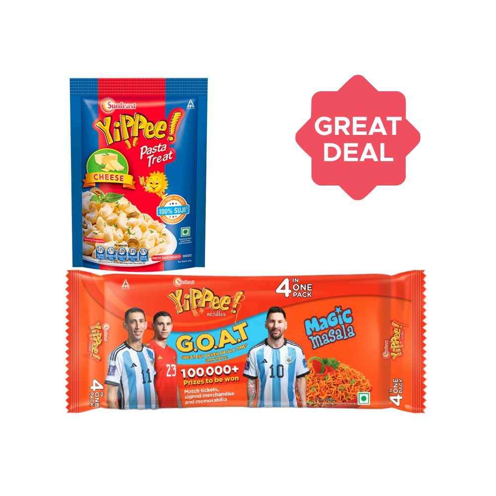 Yippee Magic Masala Instant Noodles with Added Veggies (240 g) + 100% ...