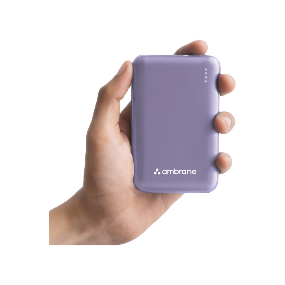 Ambrane Small Powerlit Fast Charging 10000 mAh Power Bank (Purple ...