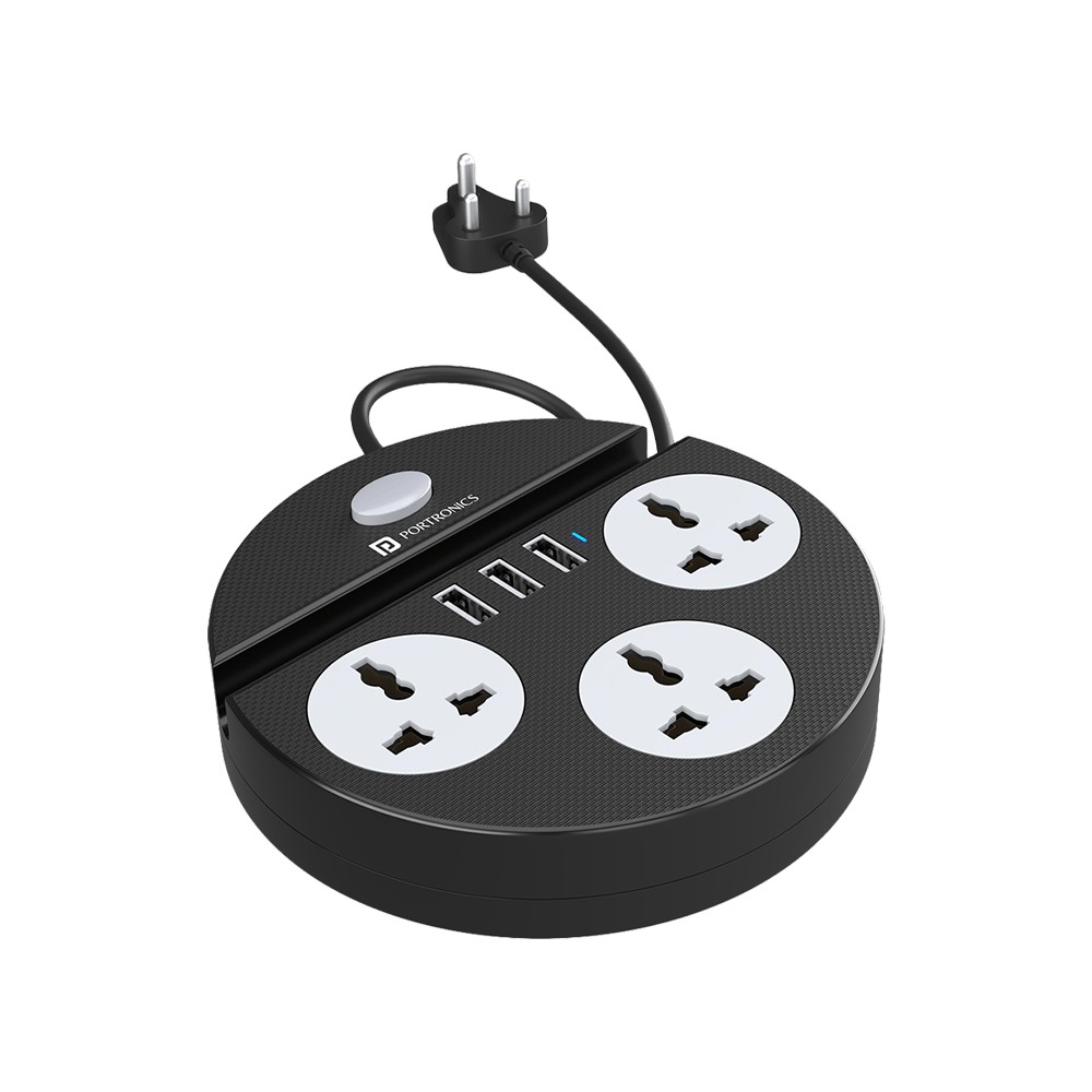 Portronics Power Plate 5 1500W USB Extension Board (1.5 m, Black) Price ...