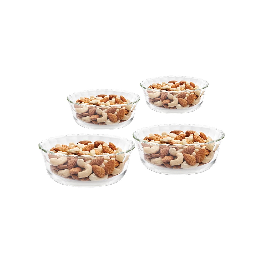Borosil Designer Borosilicate Glass Serving Bowl (Transparent, 430 ml ...