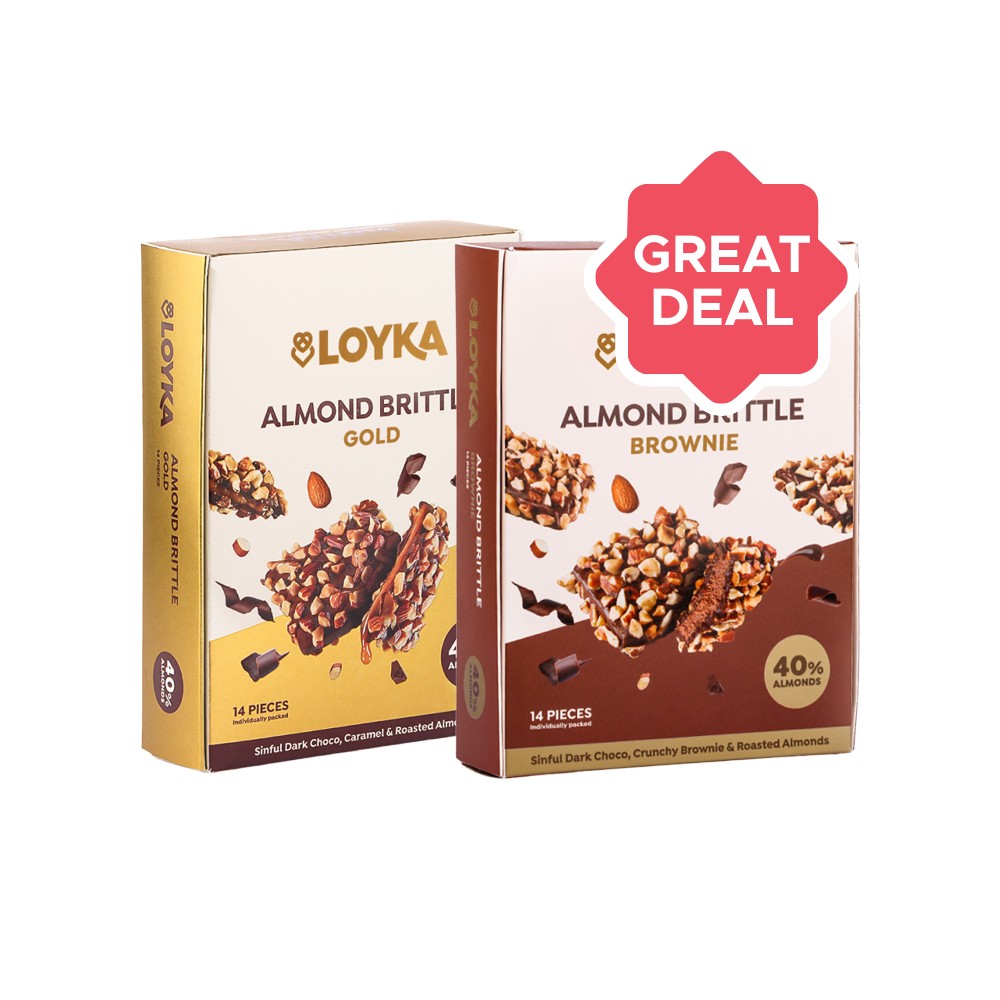 Loyka Almond Brittle Gold Dark Dark Chocolate Pack + Almond Brittle ...