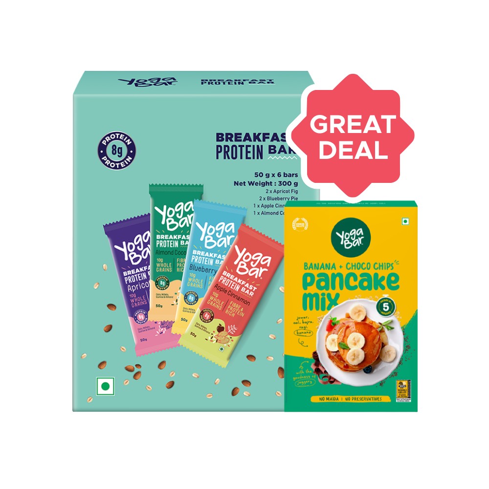 Yoga Bar Assorted Breakfast Protein Bar - Pack of 6 + Banana Choco Chip ...