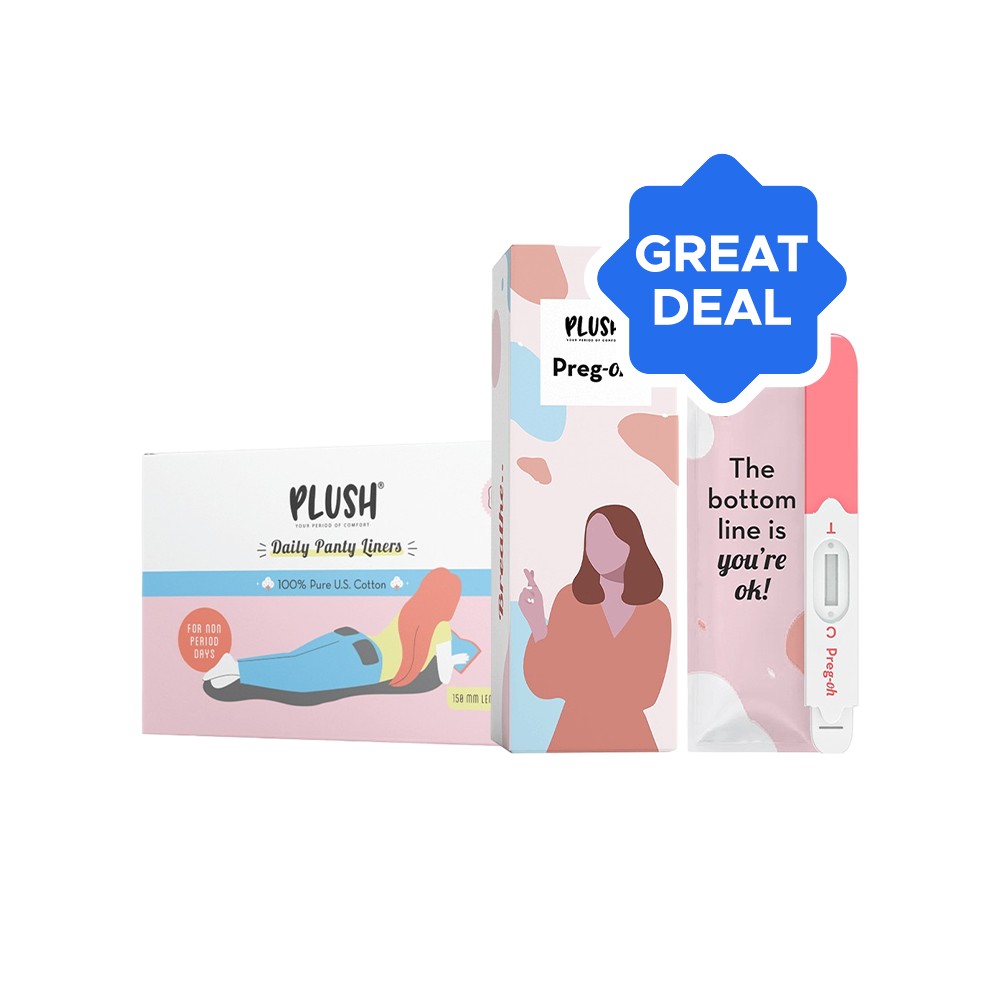 Plush Preg-oh! Pregnancy Test Kit (Midstream) + Daily Panty Liners (for ...