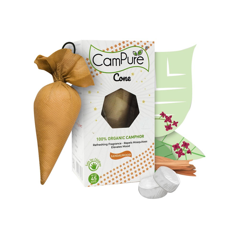 CamPure 100% Organic Camphor Car Freshener Cone - Sandalwood Price ...