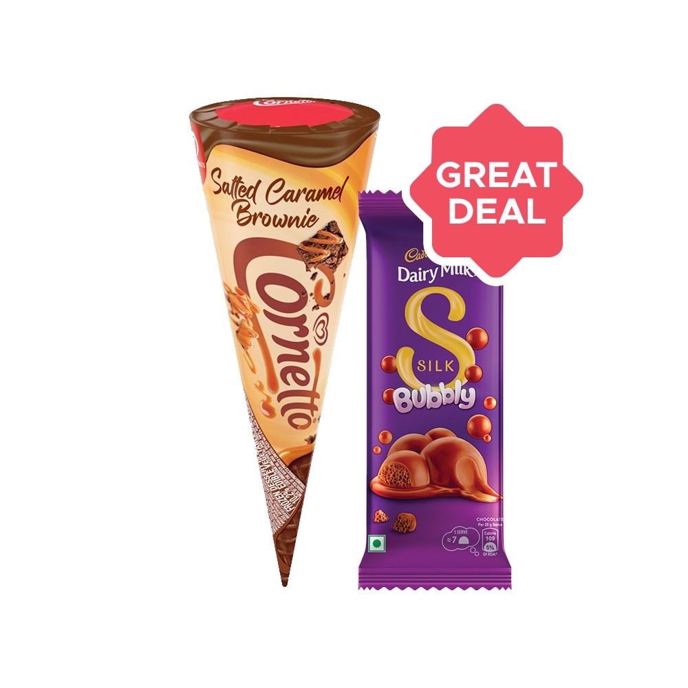 Cadbury Dairy Milk Silk Bubbly Small Milk Chocolate Bar + Kwality Walls ...