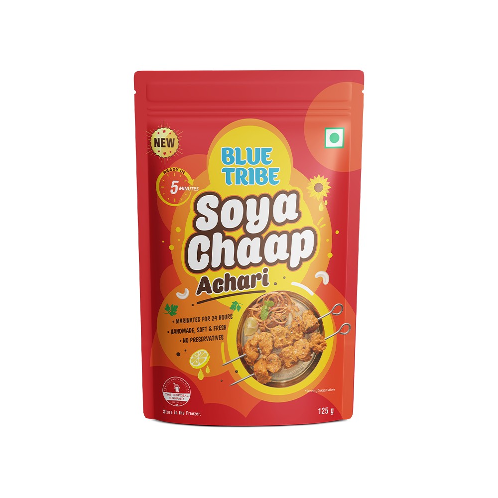 Blue Tribe Foods Marinated Soya Chaap - Achari Price - Buy Online at ...