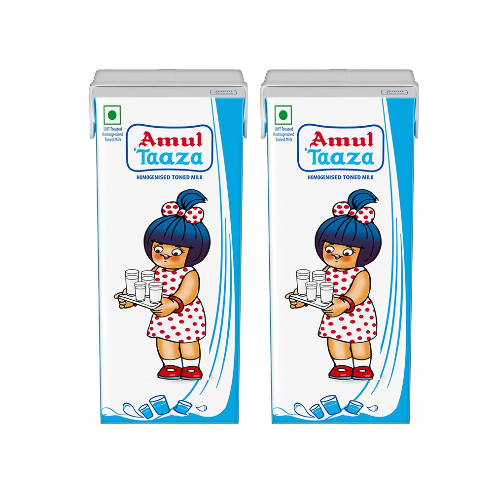 Amul Taaza Toned Milk - Pack of 2 Price - Buy Online at ₹34 in India