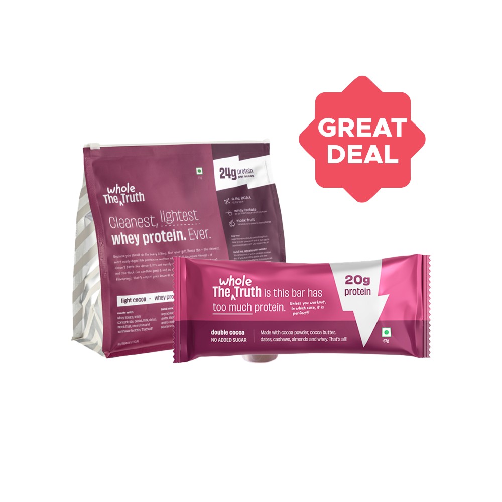 The Whole Truth Light Cocoa Whey Protein Powder (24 g Protein Per Scoop ...