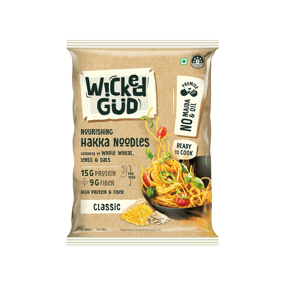 WickedGud No Maida & No Oil Hakka Noodles Price - Buy Online at ₹60 in ...