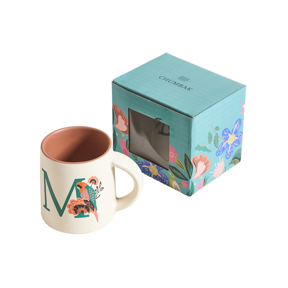 Chumbak M Alphabet Ceramic Mug (300 ml, Off-White & Brown) Price - Buy ...