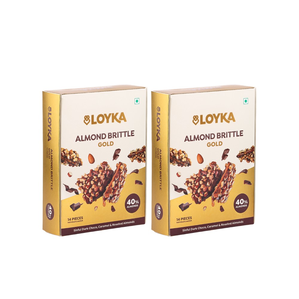 Loyka Almond Brittle Gold Dark Chocolate Box - Pack of 2 Price - Buy ...