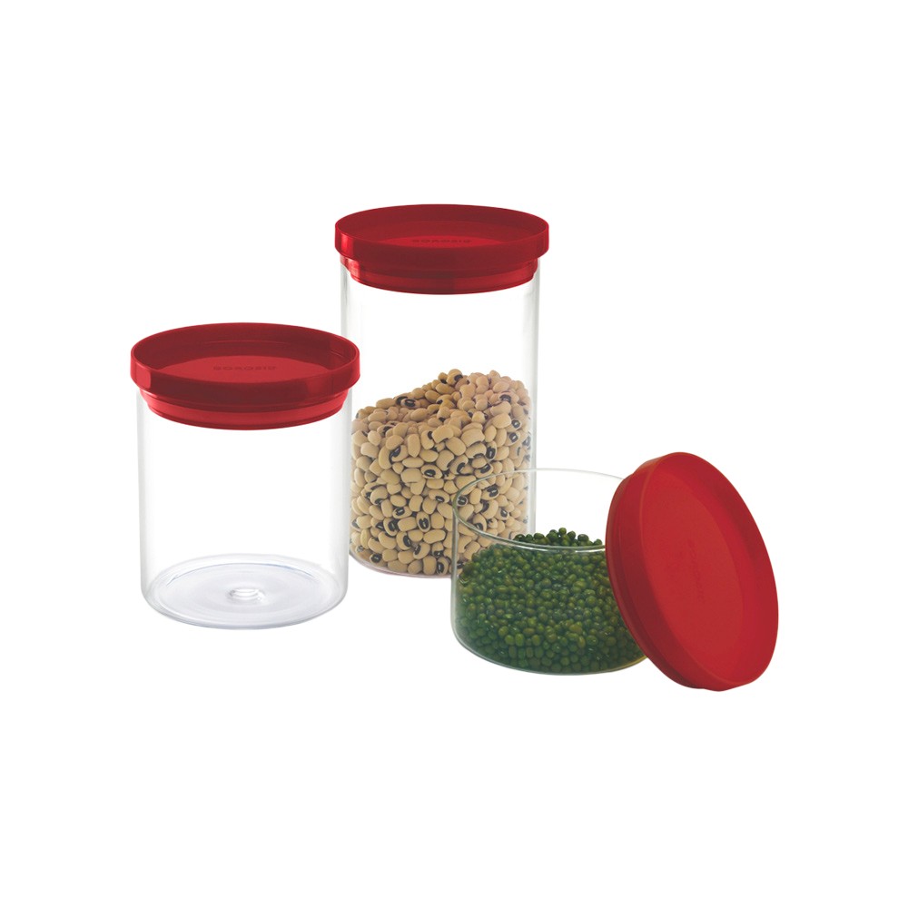 Borosil Borosilicate Glass Jar Set (Brown, 3 pcs) Price - Buy Online at ...